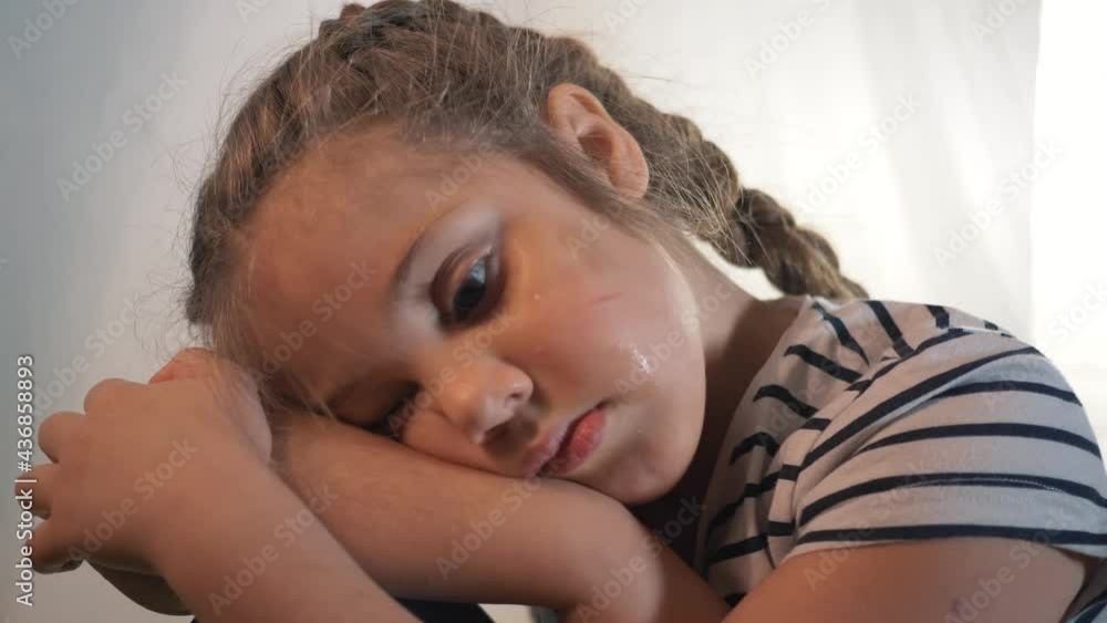 Girl is cry in corner. Violence against children in family. Family ...