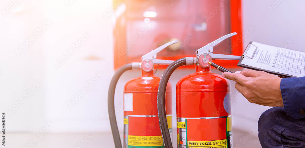 Engineer checking Industrial fire control system,Fire Alarm controller ...