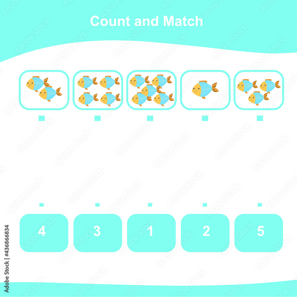 Counting and matching game for Preschool Children. This worksheet is ...