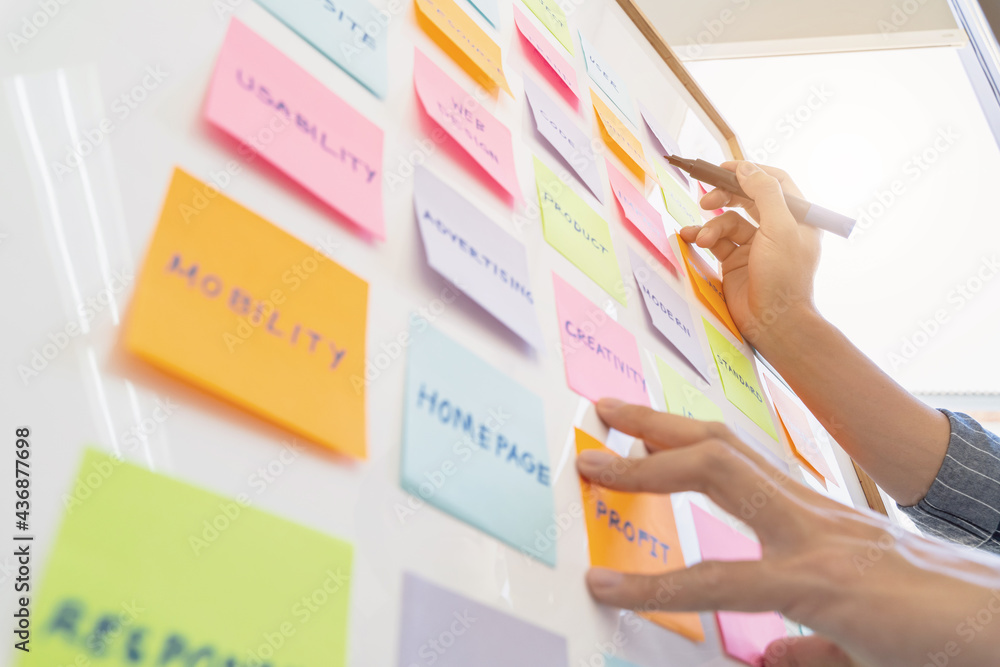 Designer brainstorming application for mobile Creative digital. user ...