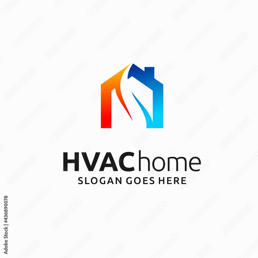 HVAC home logo with simple concept Stock Vector | Adobe Stock