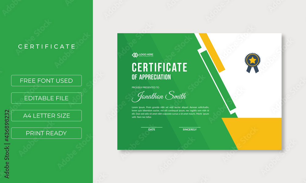 Certificate template layout design Stock Vector | Adobe Stock