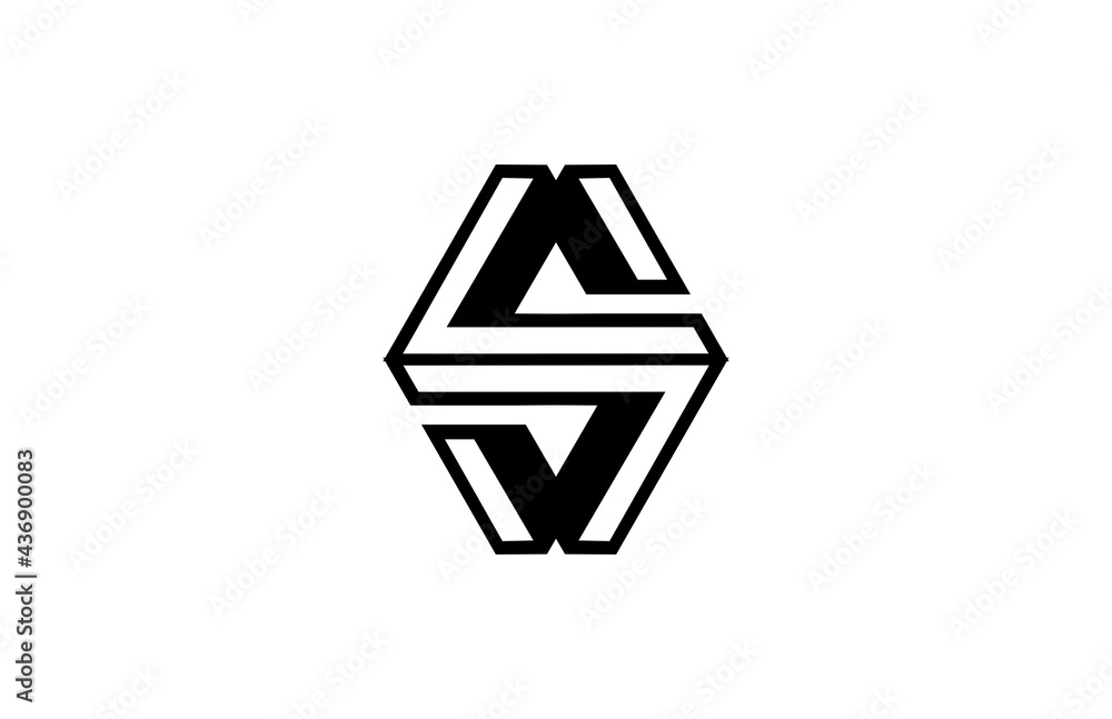 Logogram 3D Letter S Logo Stock Vector | Adobe Stock