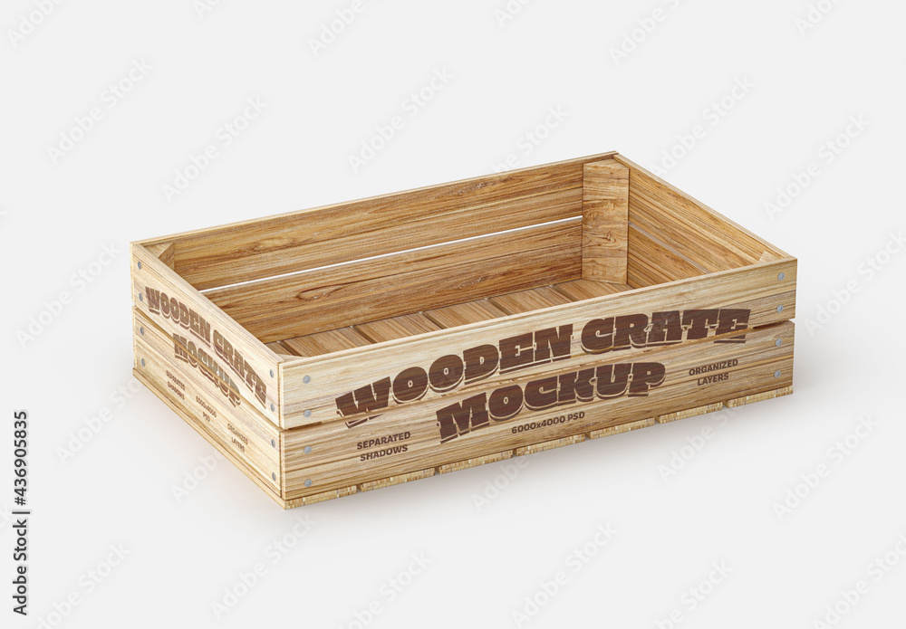 Wooden Crate Mockup Stock Template | Adobe Stock