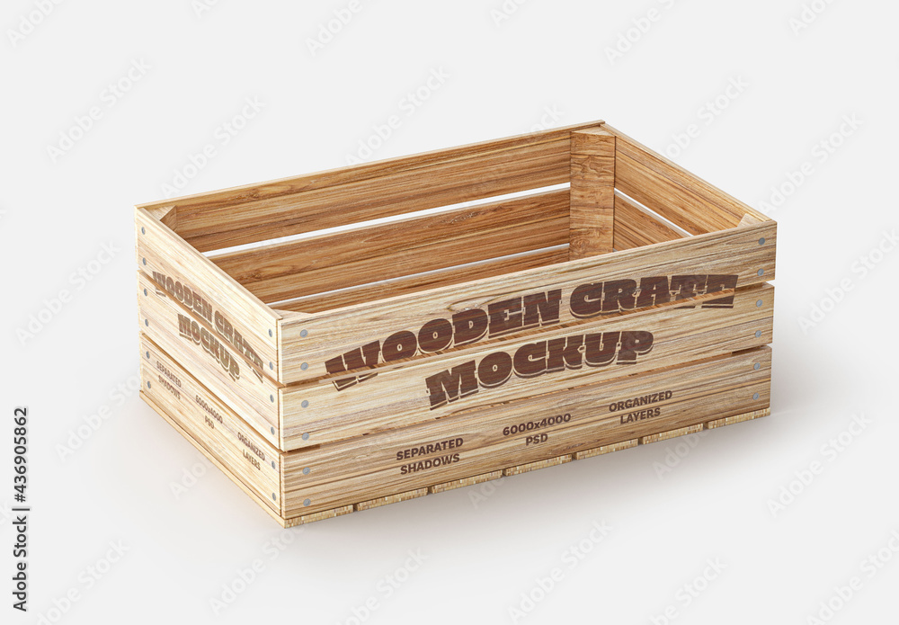 Wooden Crate Mockup Stock Template | Adobe Stock
