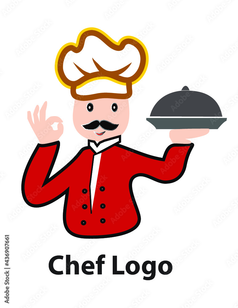 chef with a tray | chef logo | chef log design | male chef logo | best ...