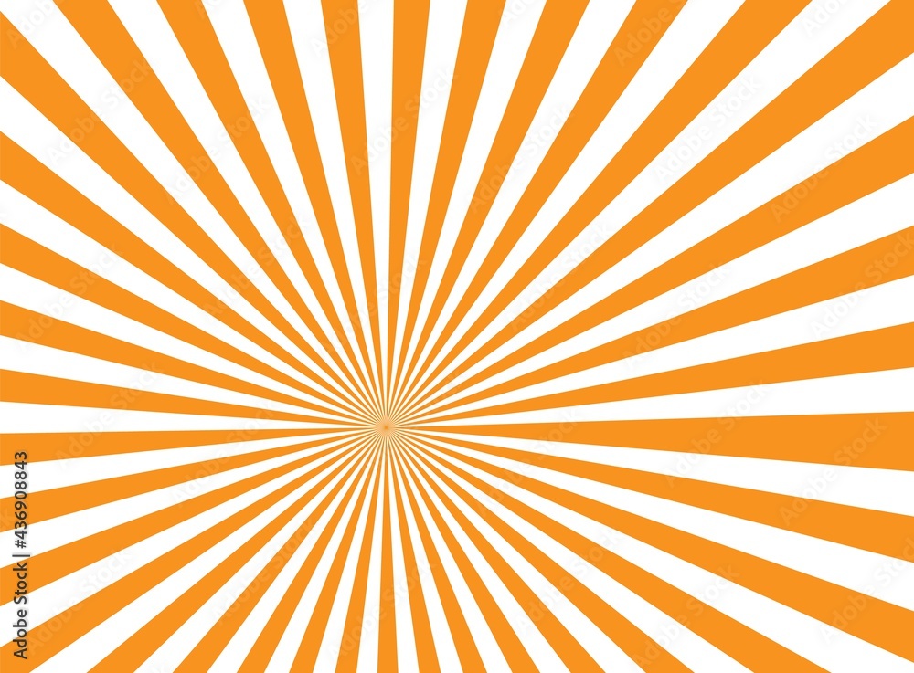 Orange rays of starburst on white background for wallpaper. Orange ...