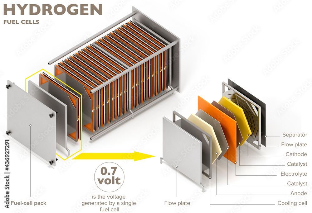 Hydrogen fuel cells produce electricity from the energy released during ...
