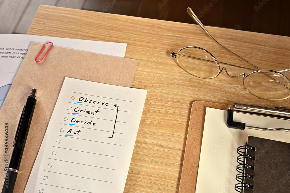 There is a checklist that describes the OODA loop process. OODA is an ...