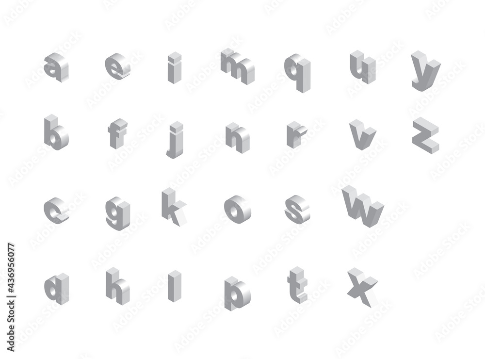Isometric Letters A Z