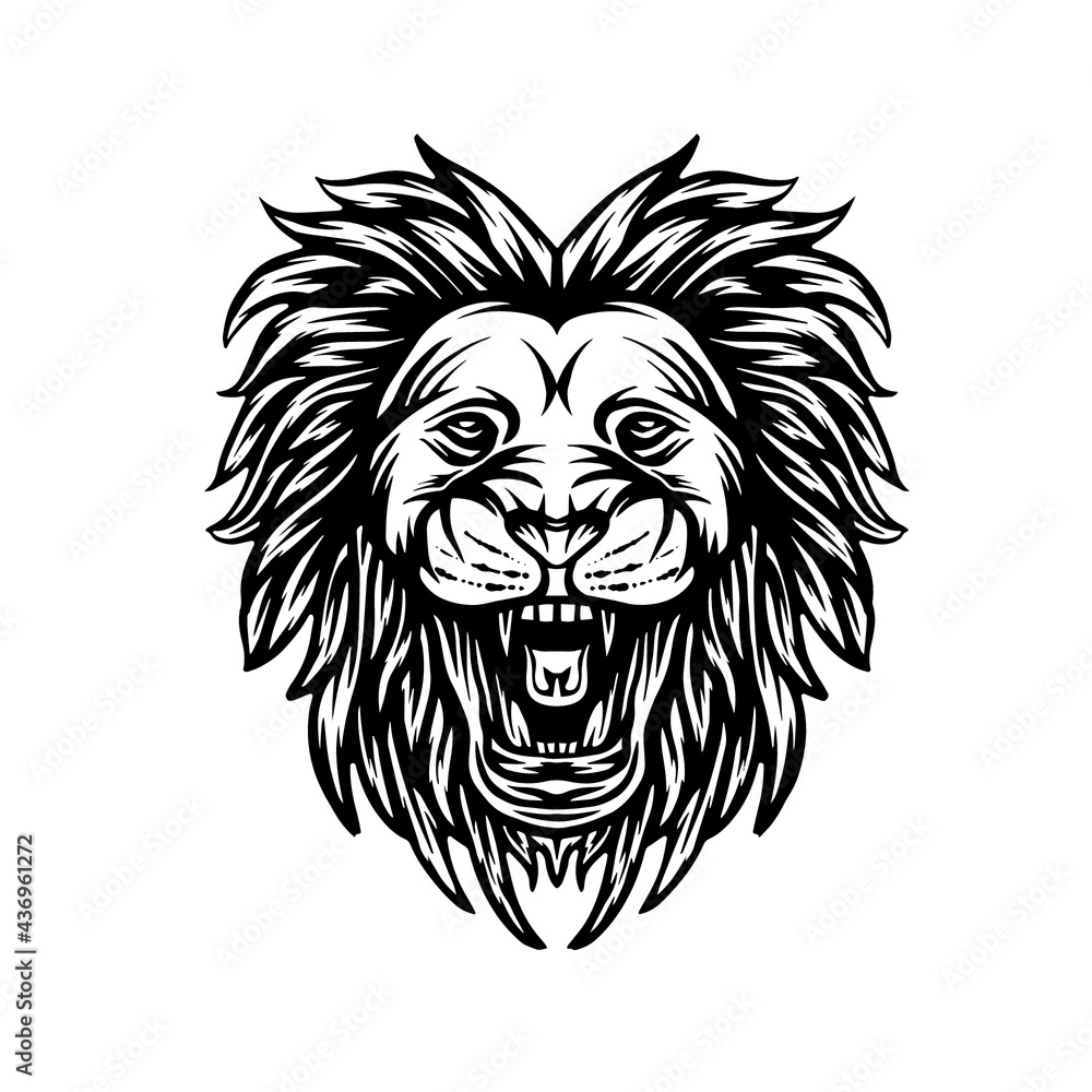 Angry Lion Vector Illustration Stock Vector | Adobe Stock