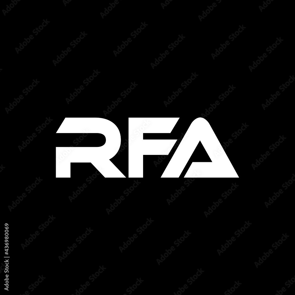 RFA letter logo design with black background in illustrator, vector ...
