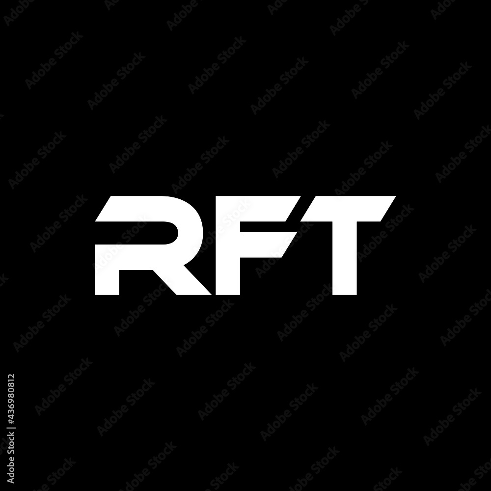 RFT letter logo design with black background in illustrator, vector ...