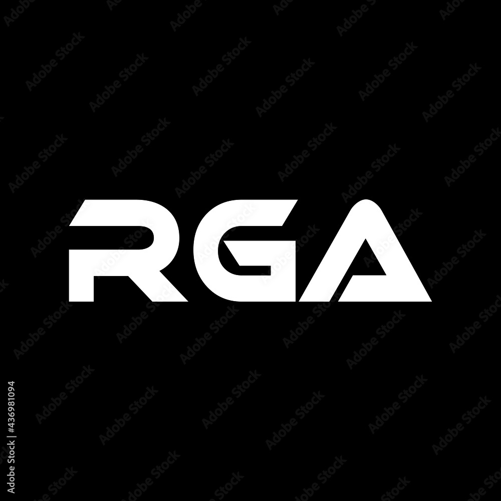 RGA letter logo design with black background in illustrator, vector ...