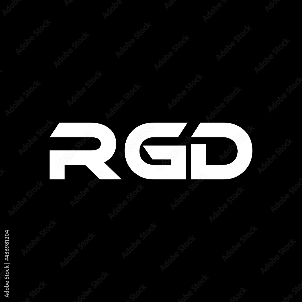 RGD letter logo design with black background in illustrator, vector ...