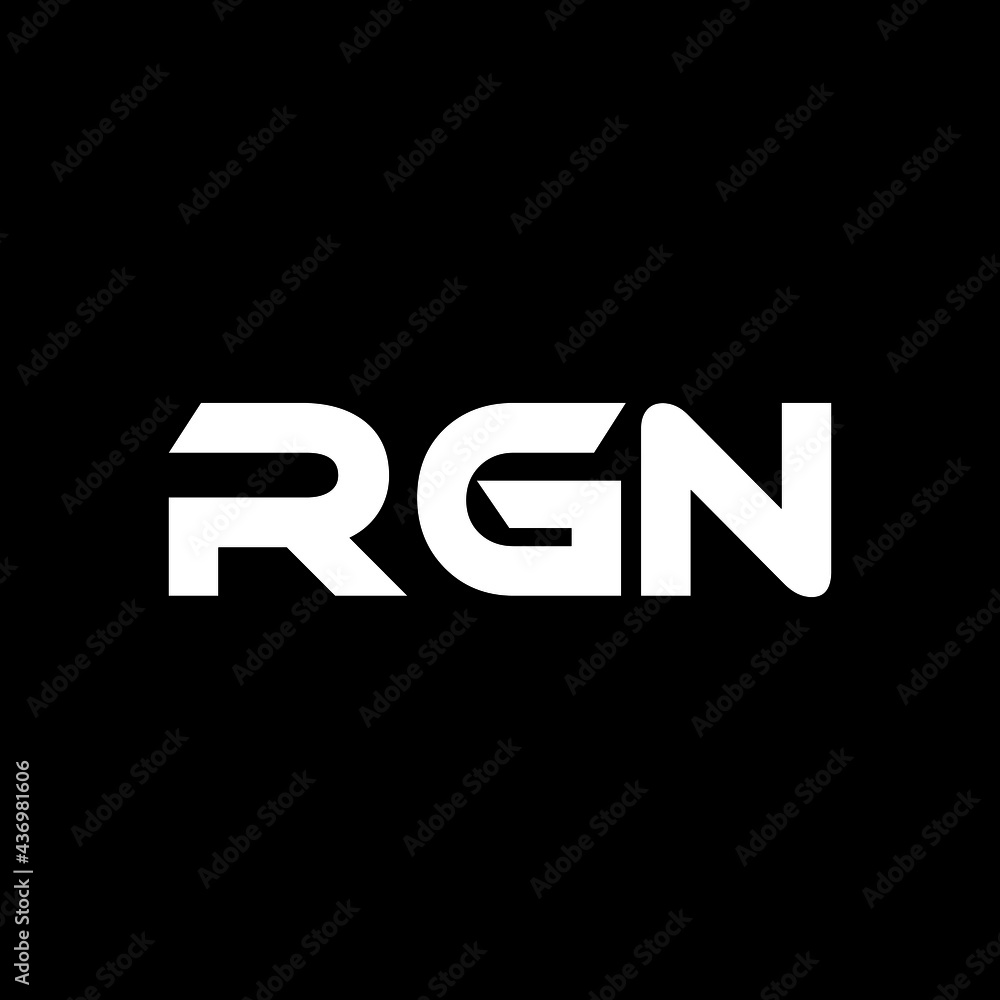 RGN letter logo design with black background in illustrator, vector ...