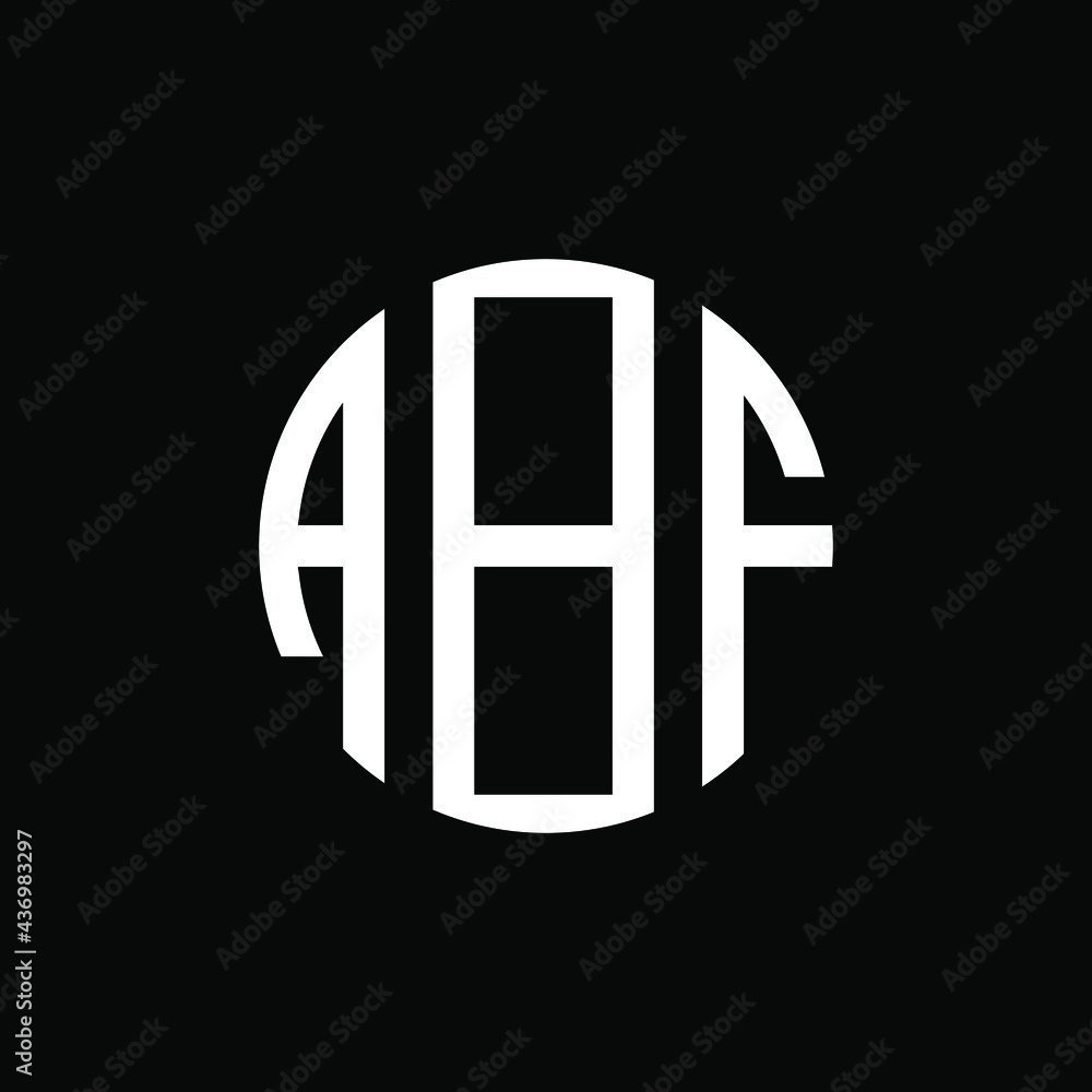 ABF letter logo design. ABF letter in circle shape. ABF Creative three ...