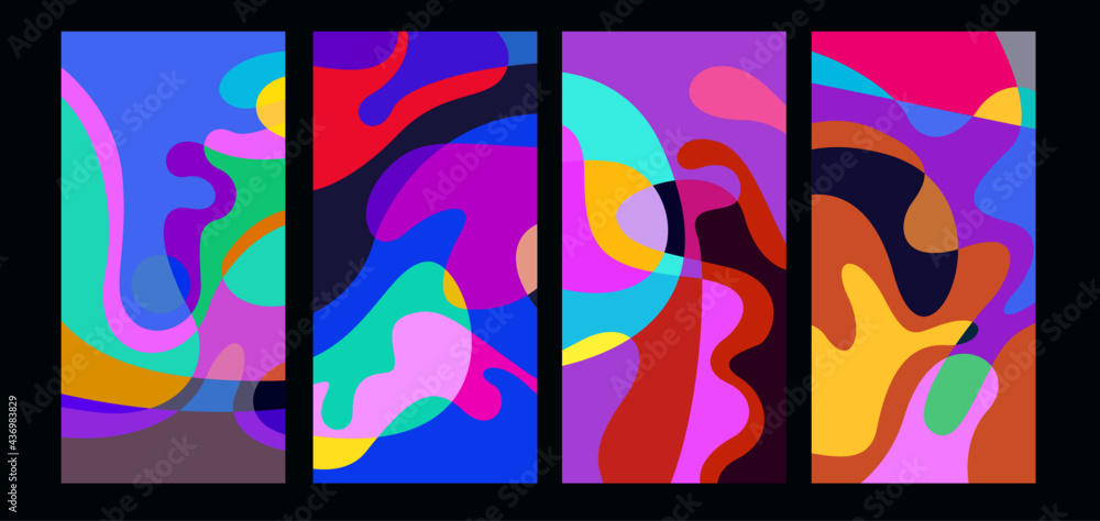 Vector colorful abstract psychedelic liquid and fluid background ...