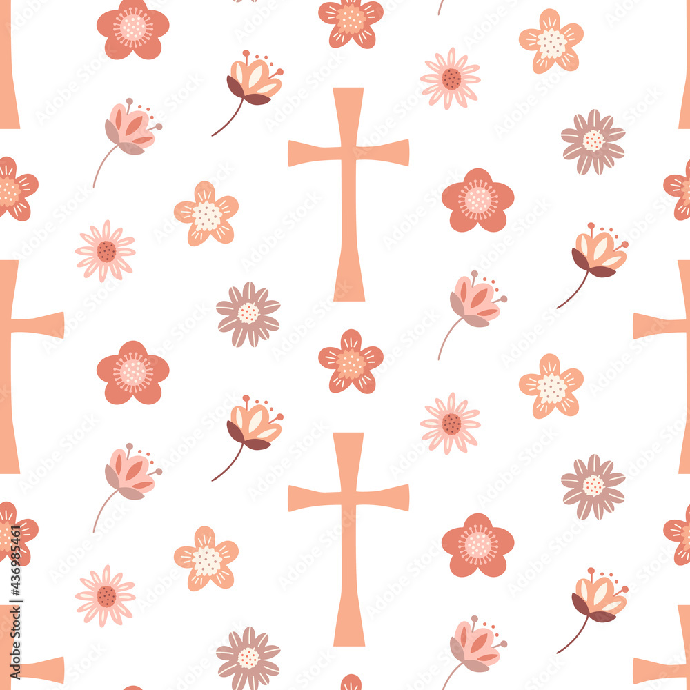 Christian seamless pattern Background with Christian cross Stock Vector ...