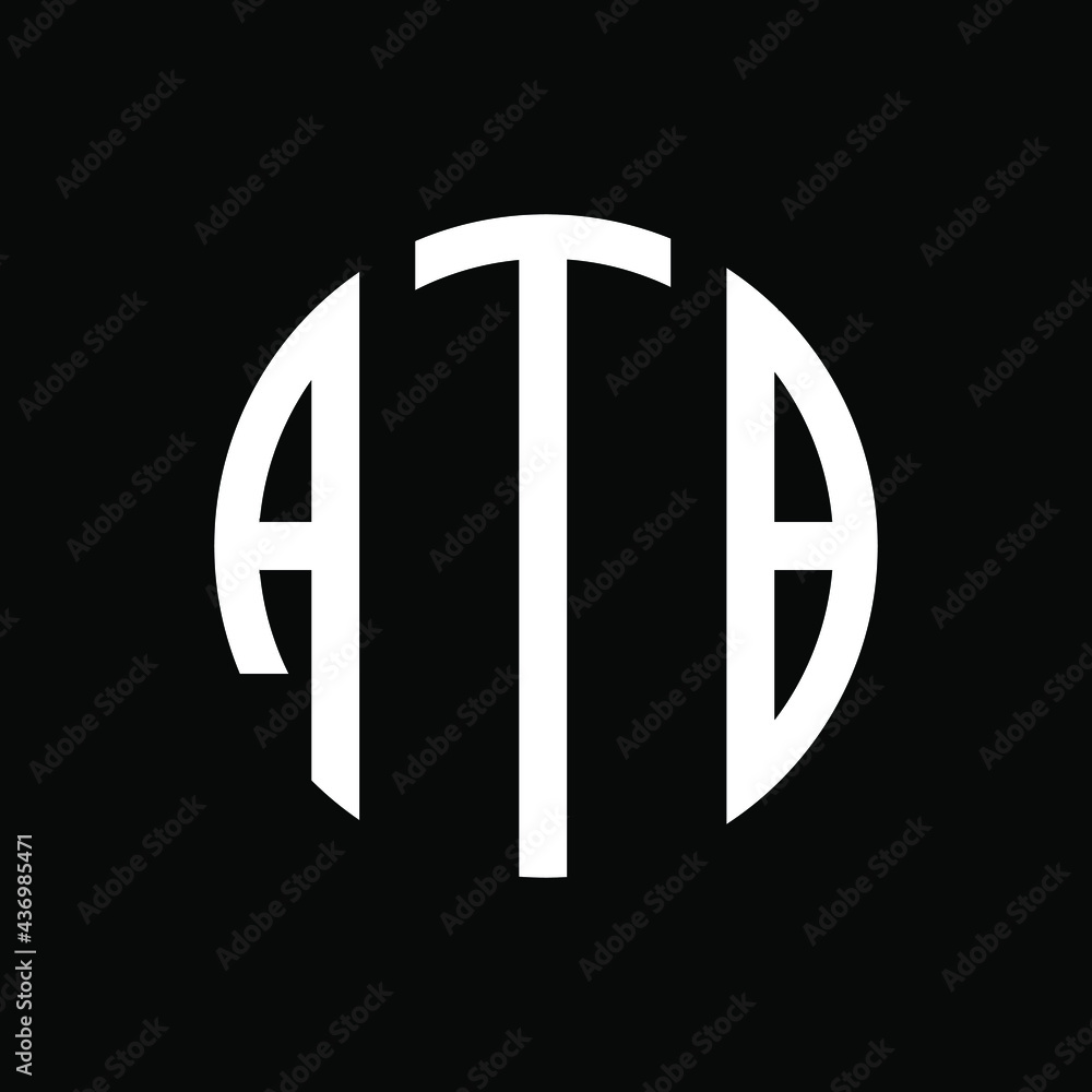 ATB letter logo design. ATB letter in circle shape. ATB Creative three ...