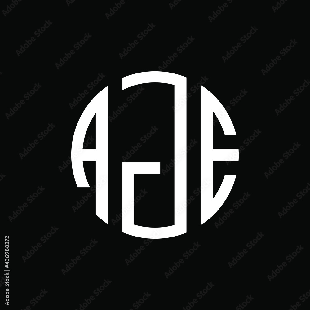AJE letter logo design. AJE letter in circle shape. AJE Creative three ...