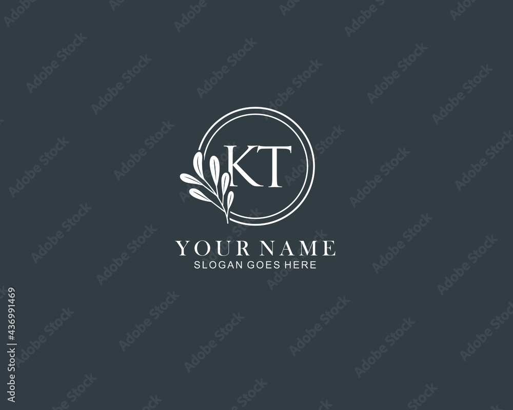 Initial KT Handwriting monogram logo Vector Stock Vector | Adobe Stock