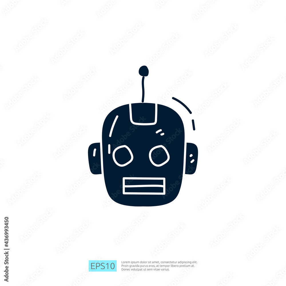 Vetor De Artificial Intelligence Ai Concept With Android Robot Head Face For Engineering