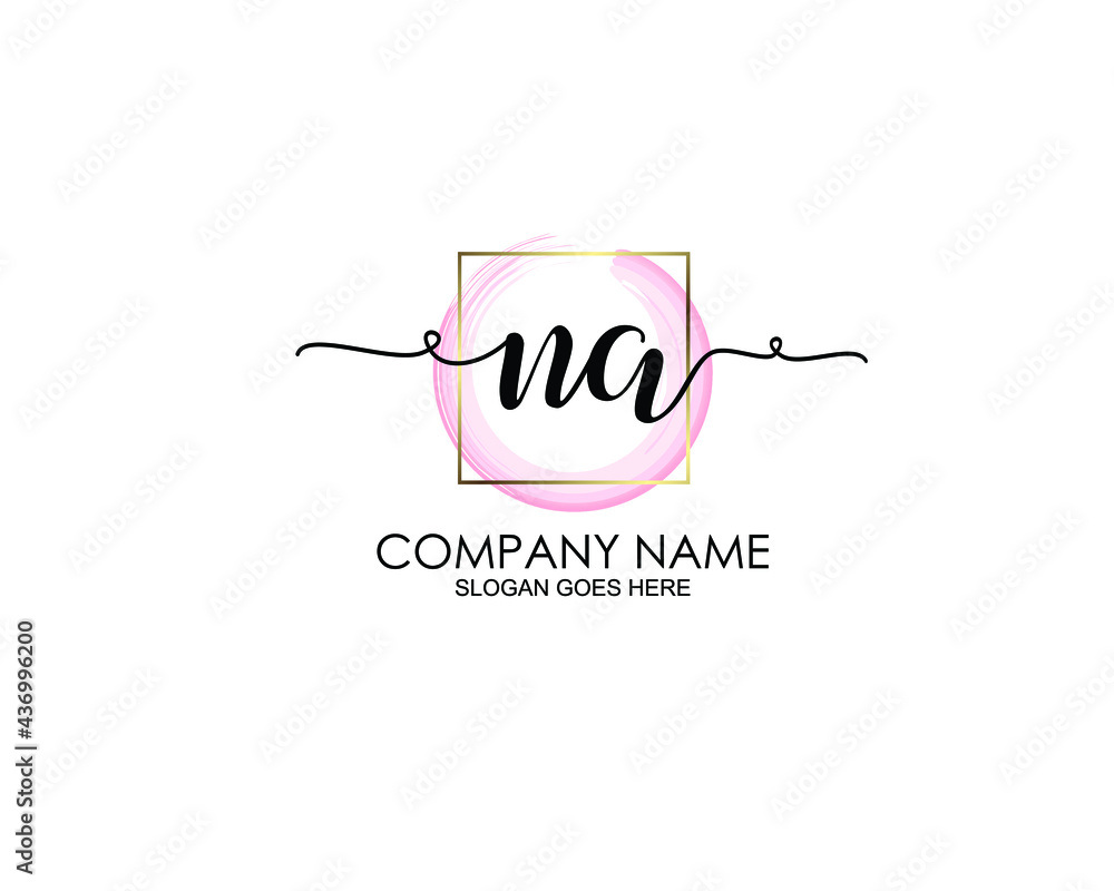 Initial NA Handwriting monogram logo Vector Stock Vector | Adobe Stock