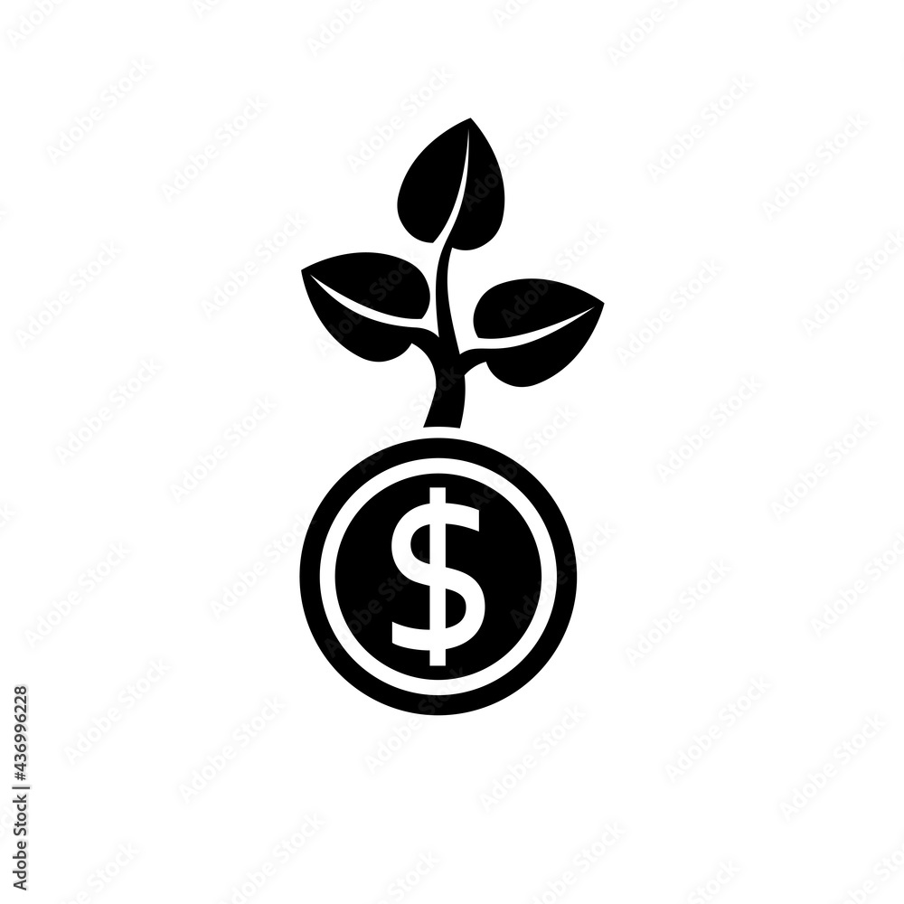 Money growth black icon. Investment concept. Finance and Money ...