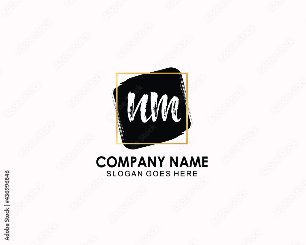 Initial NM Handwriting monogram logo Vector Stock Vector | Adobe Stock
