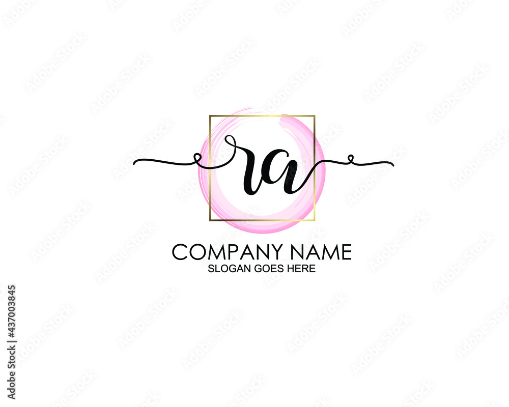 Initial RA Handwriting monogram logo Vector Stock Vector | Adobe Stock