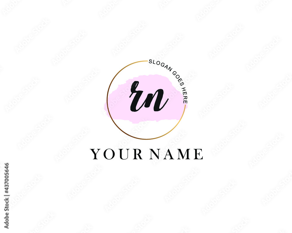 Initial RN Handwriting monogram logo Vector Stock Vector | Adobe Stock