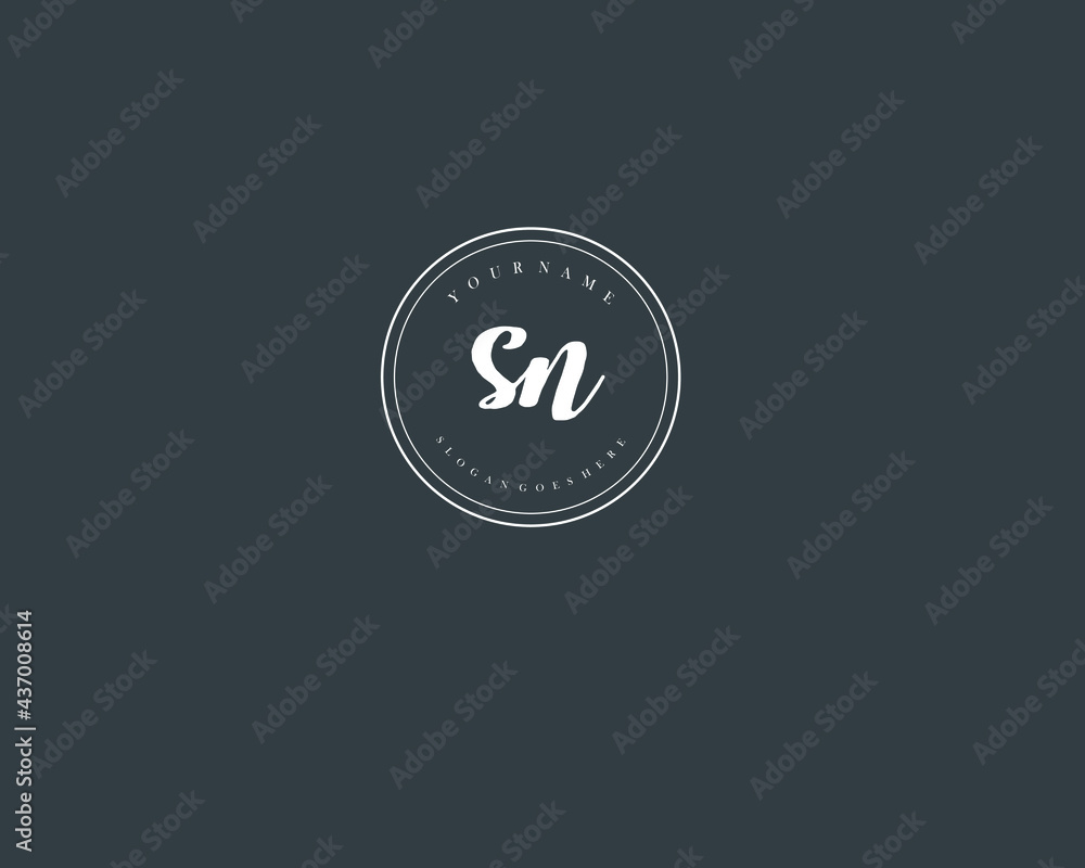 Initial SN Handwriting monogram logo Vector Stock Vector | Adobe Stock