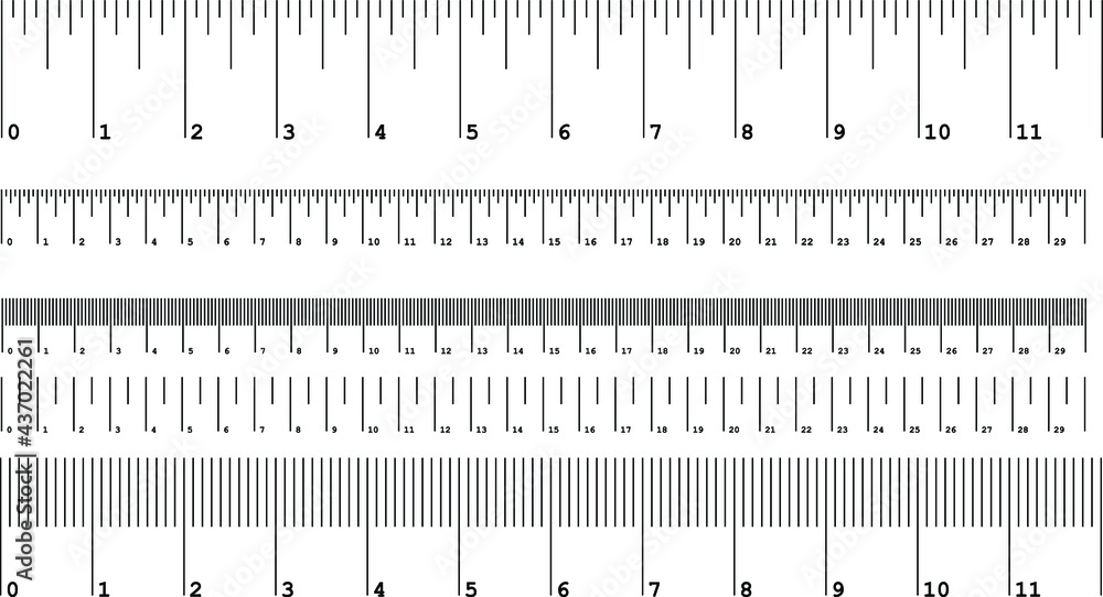 Inch and centimeter ruler vector illustration on a white background ...
