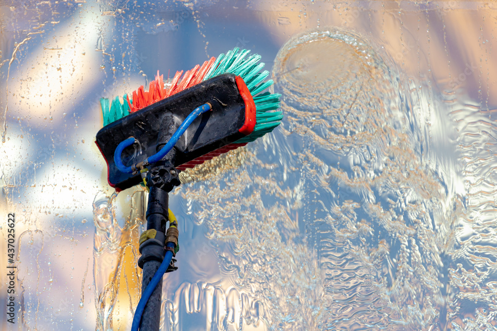 Close up telescopic window wiper tool, Telescopic handle with spiral ...