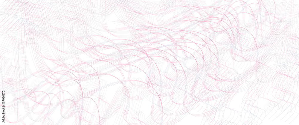 Pink, gray undulating lines. Tangled thin curves. Pastel squiggles ...
