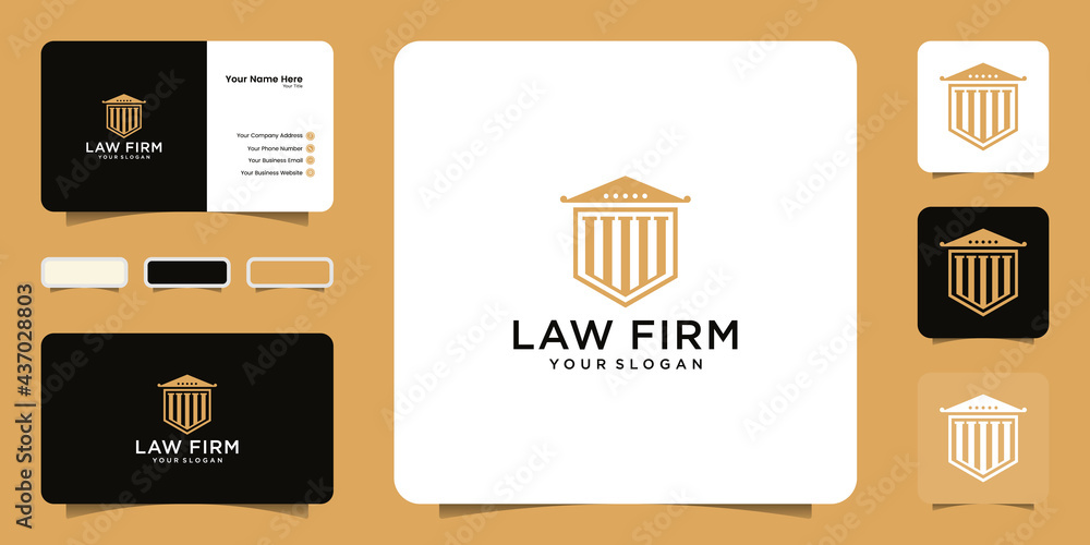 courthouse security logo template and business card design Stock Vector ...