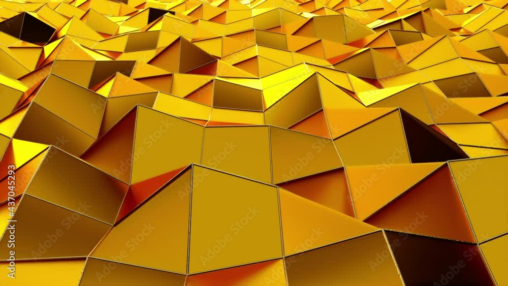 Geometric 3d render crystals from shiny triangular shapes. Digital ...