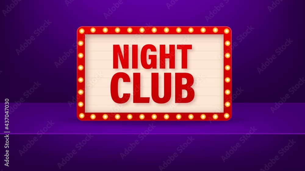 Vintage night club retro, great design for any purposes. Motion ...