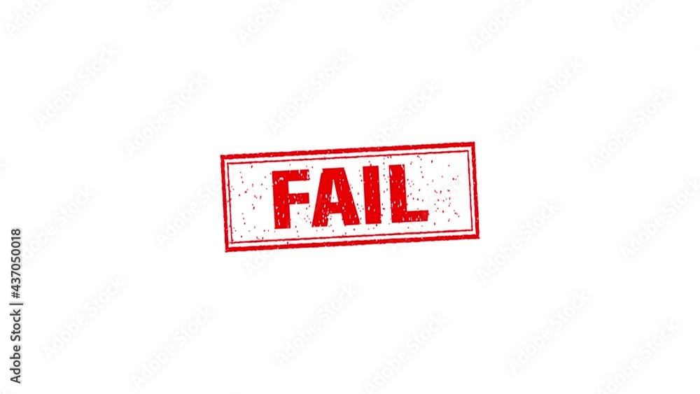 Vintage illustration with fail. Symbol, logo illustration. Fail on red ...