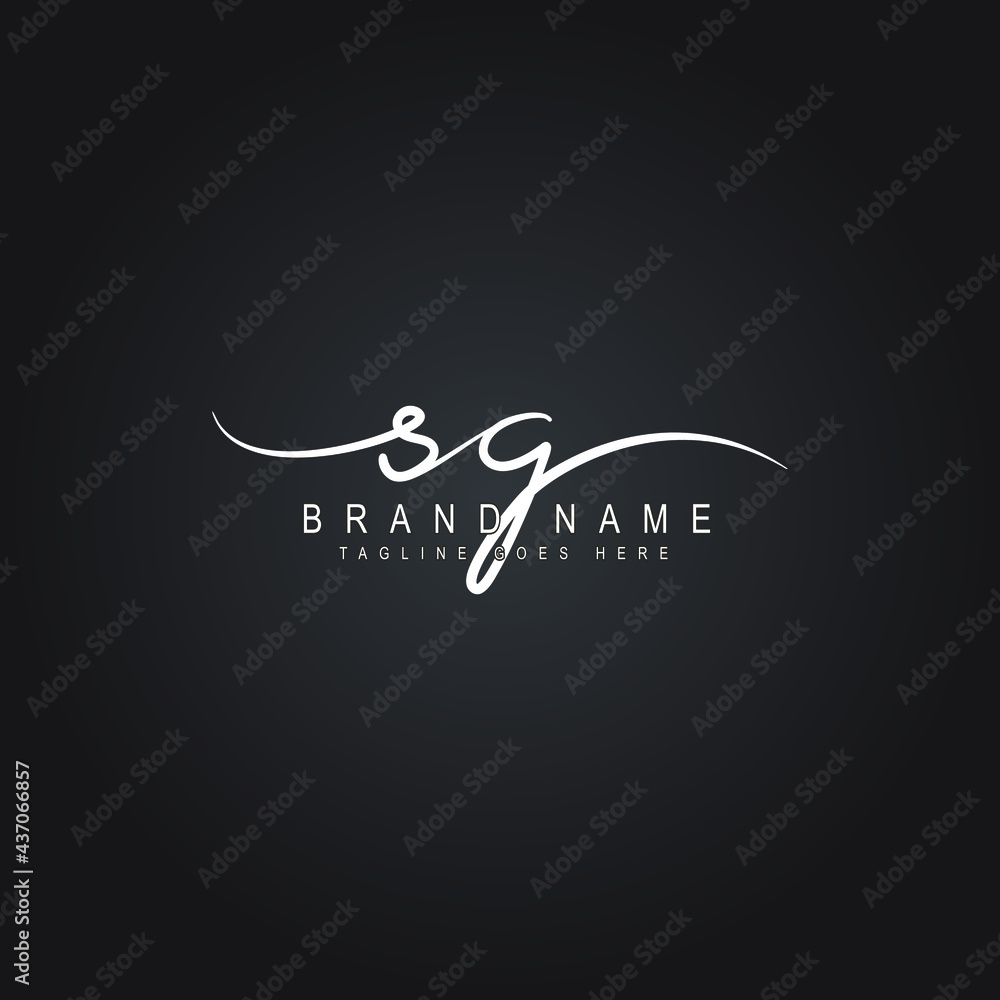 Initial Letter SG Logo - Hand Drawn Signature Style Logo Stock Vector ...