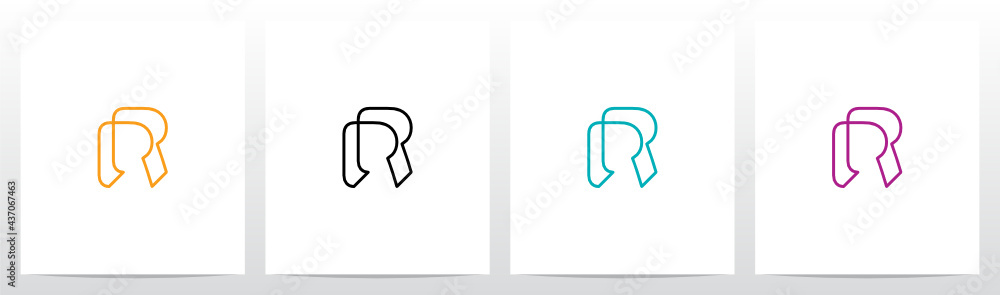 Parallel Lines Connected Forming Letter Logo Design R Stock Vector ...