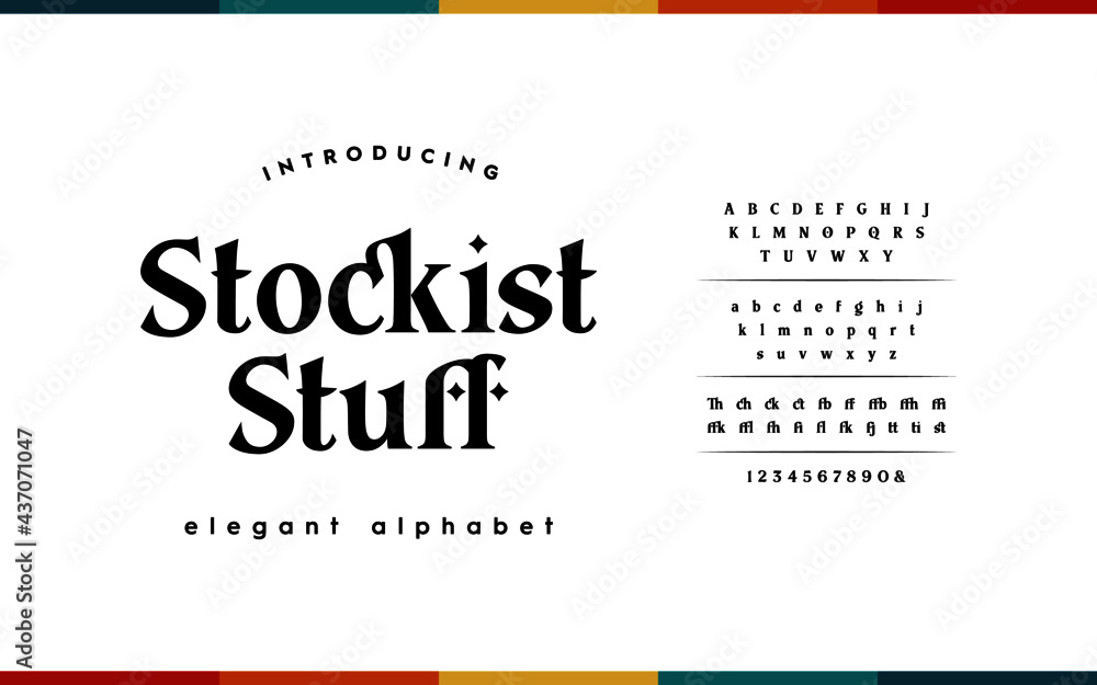 Alphabet typeface script style. Vector illustration fonts a to z and ...