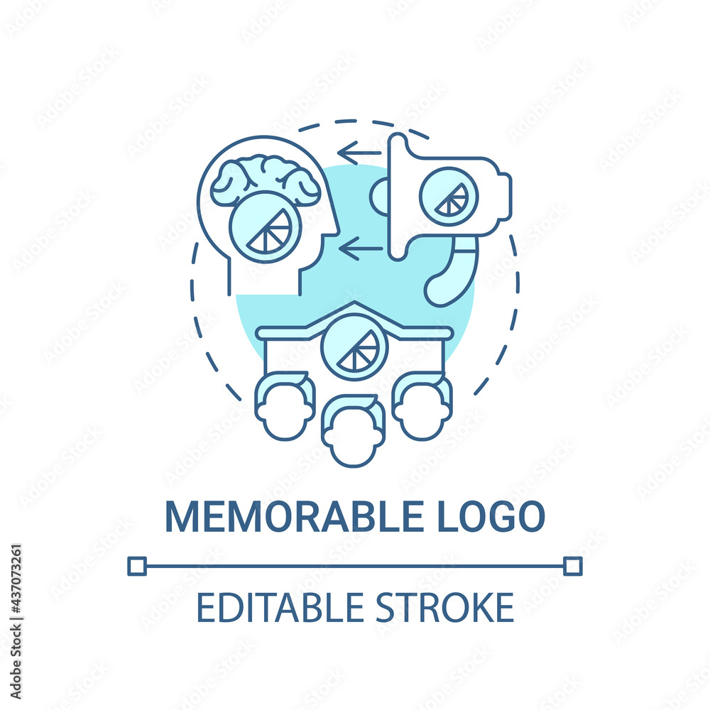 Memorable logo concept icon. Logotype design principle abstract idea ...