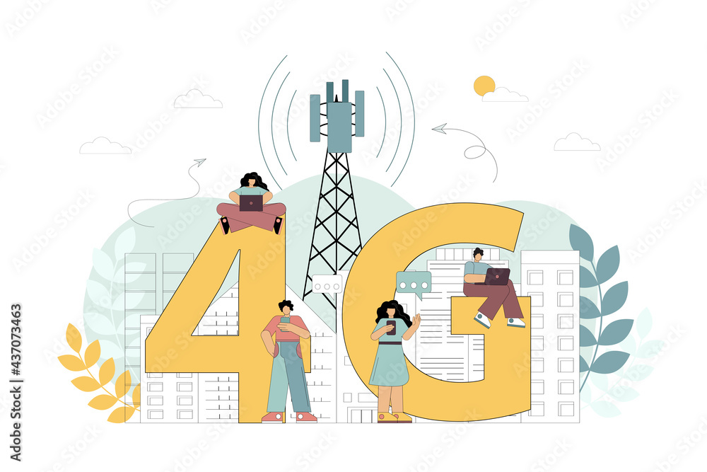 4G network wireless technology. 4G network wireless technology. New ...