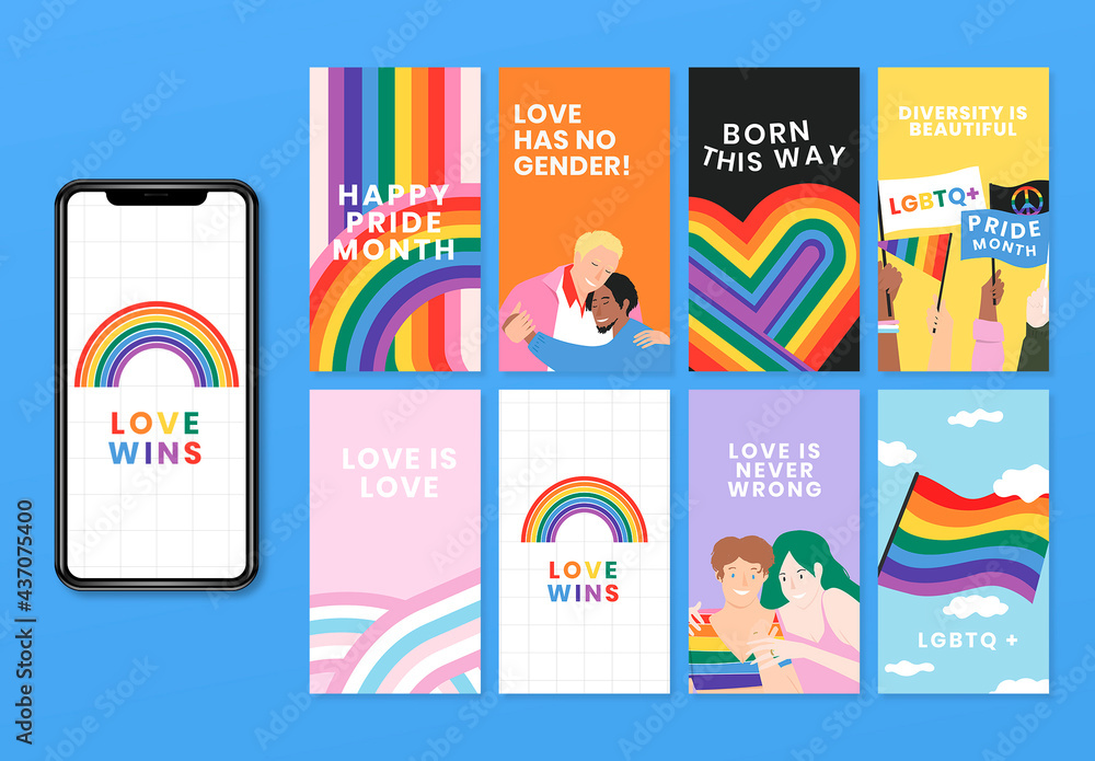 LGBTQ and Pride Month Layout Set Stock Template | Adobe Stock