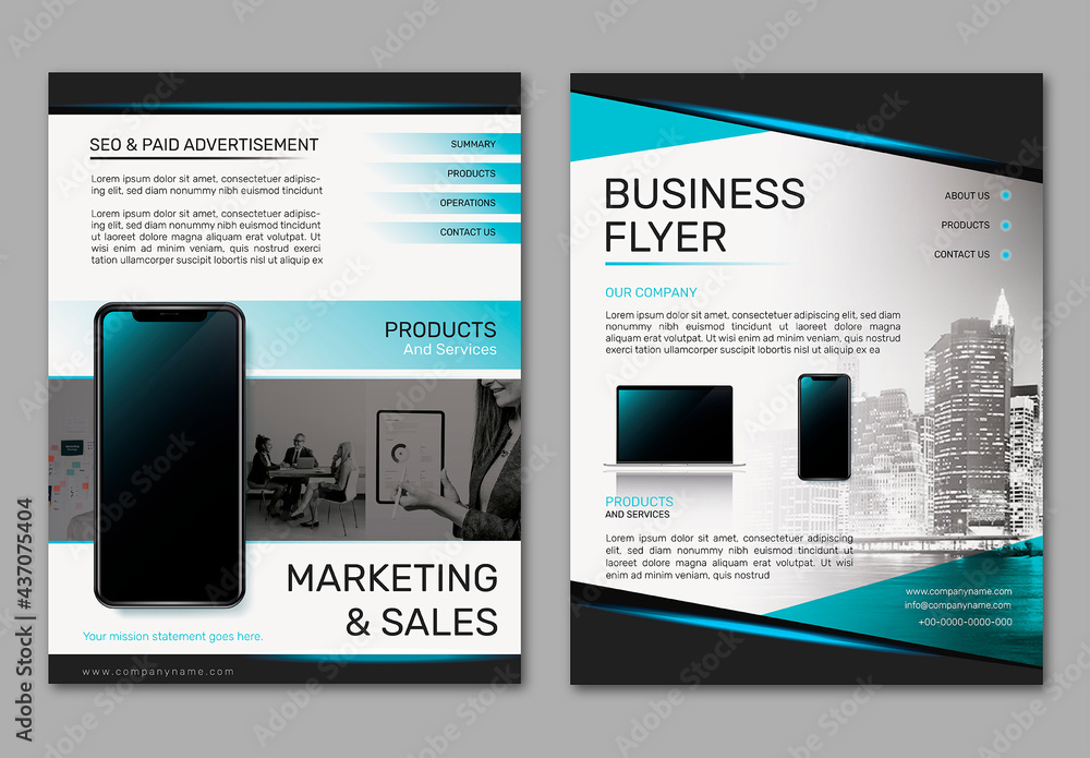 Foldable Business Flyer Layout Stock Template | Adobe Stock