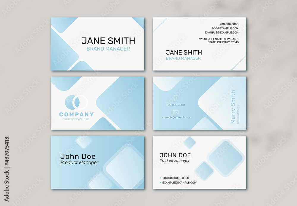 Modern Name Card Layout Set Stock Template | Adobe Stock