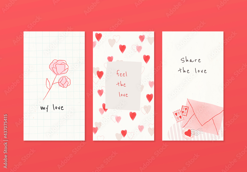 Love Layout for Social Media Set Stock Template | Adobe Stock