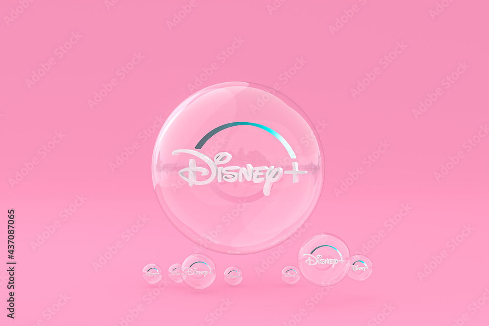 disney plus acrylic glass logo and disney plus icons copy space Stock ...